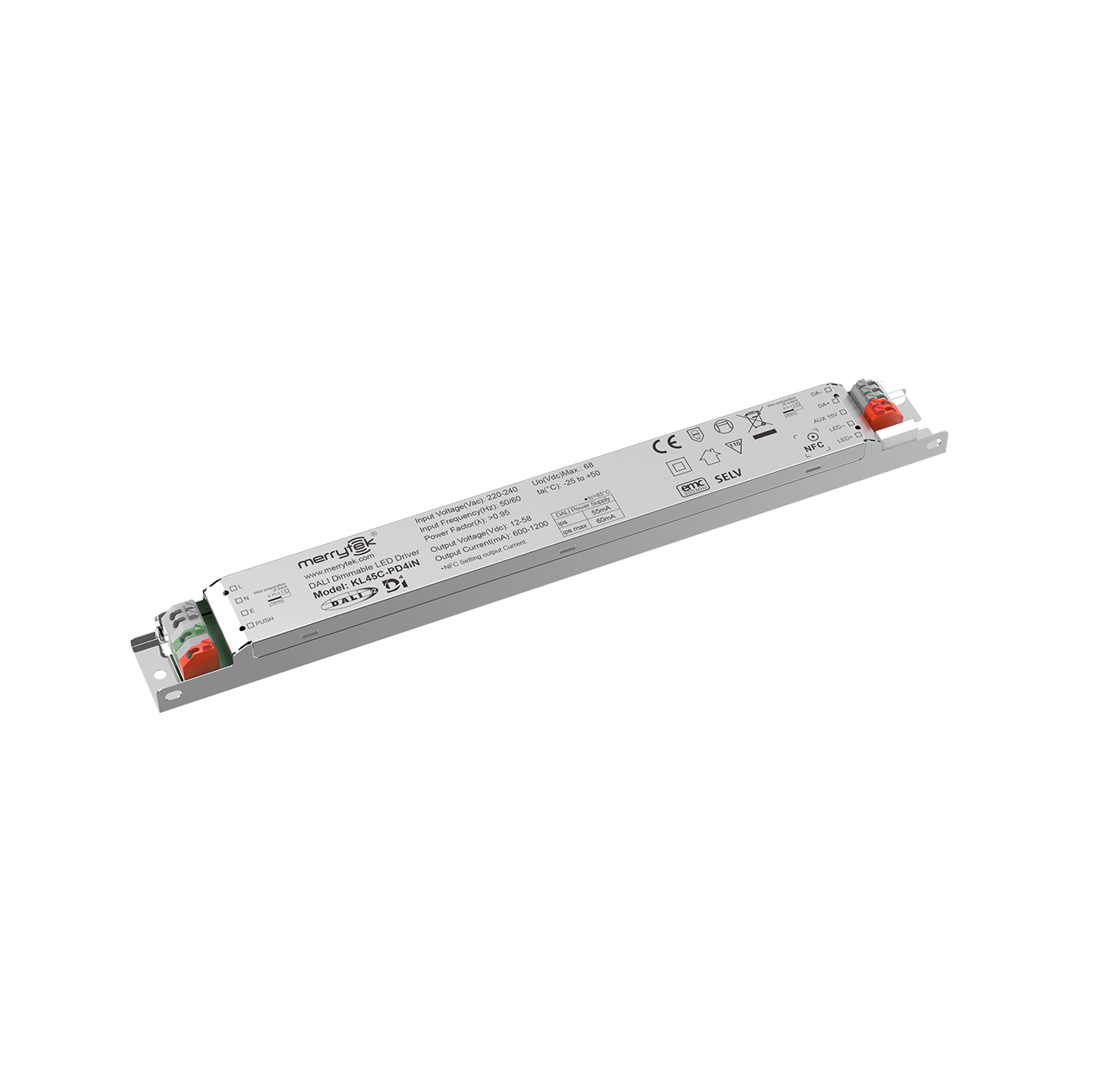 45W NFC LED Driver CC 500-1100mA D4i Programmable for Linear Lights